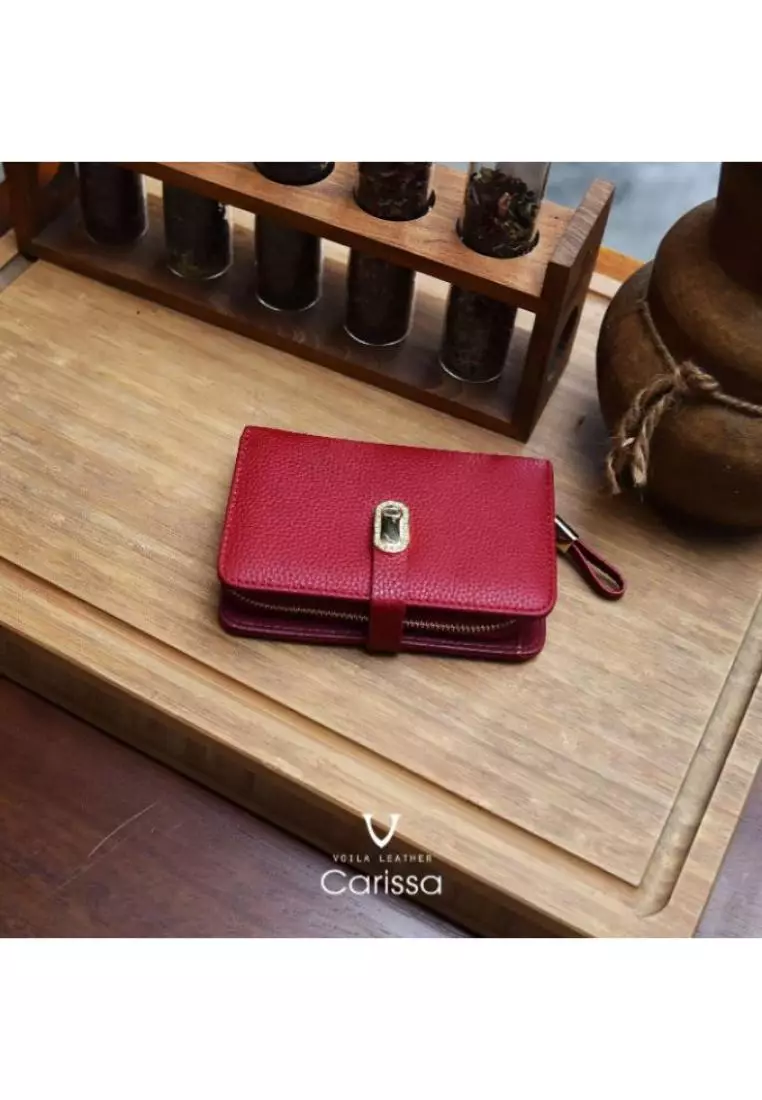 Jual VOILA LEATHER VOILA LEATHER Dompet Wanita Kulit Asli Genuine Leather Wallet CARISSA RED ...