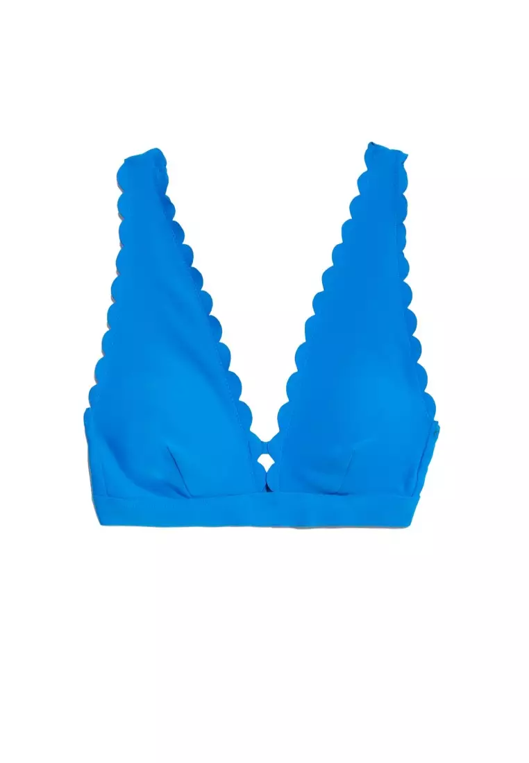 Buy Marks And Spencer Neoprene Padded Scallop Plunge Bikini Top 2025