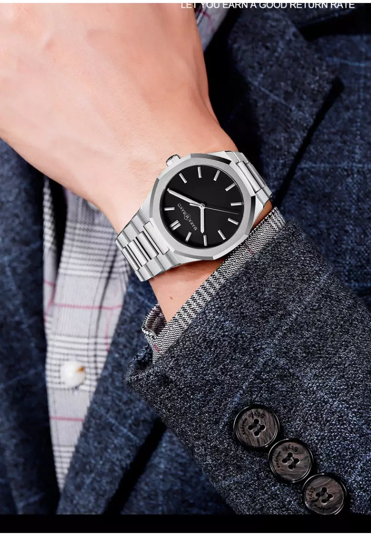 Buy OPCHIC Polygonal Stainless Steel Case and Steel Strap Watch 2025 ...