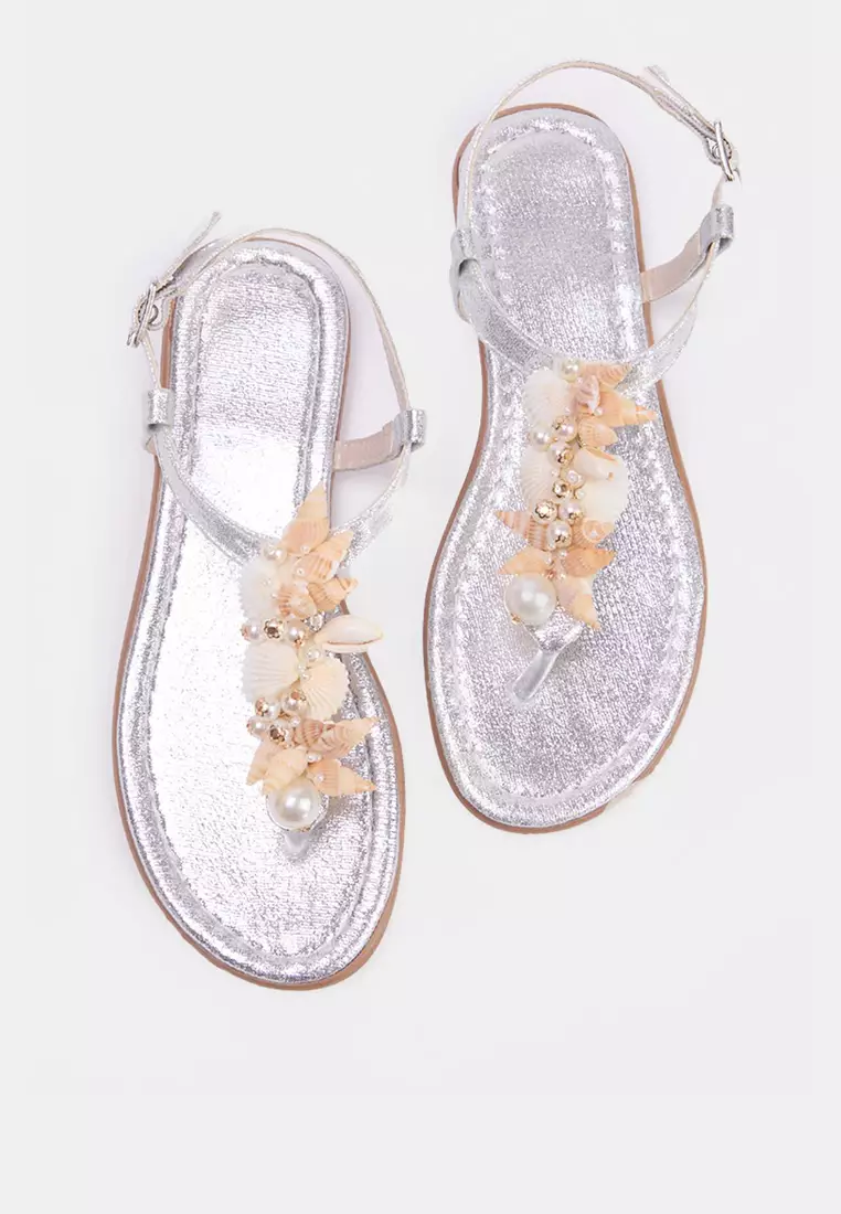 Jual Trendyol Conch Shell Ankle Strap Sandals Original 2026 | ZALORA ...