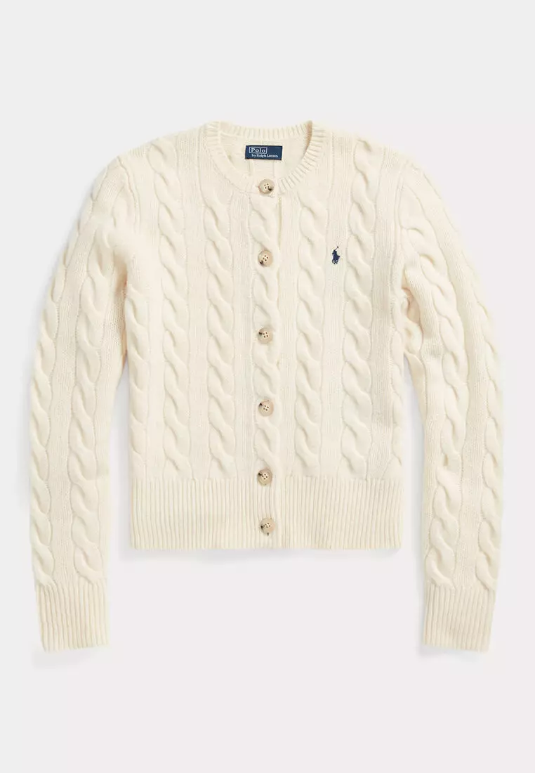 Buy Polo Ralph Lauren Cable-Knit Wool-Cashmere Cardigan 2025 Online | ZALORA