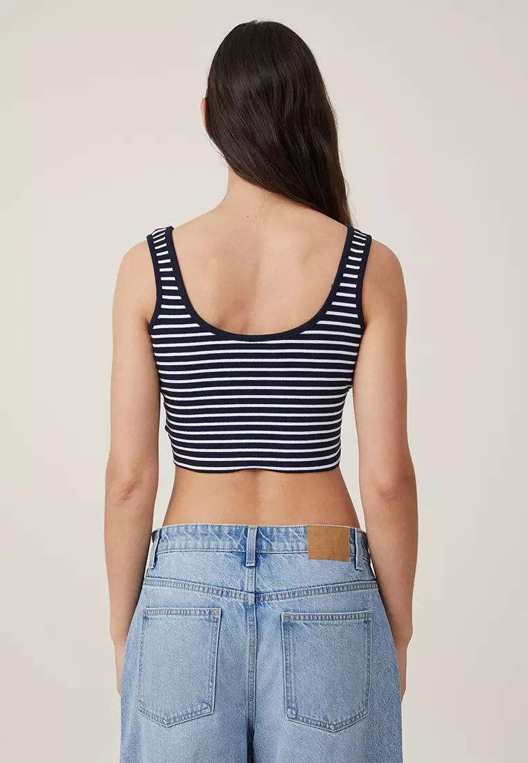 Buy Cotton On The One Organic Rib Crop Tank Top 2025 Online | ZALORA ...