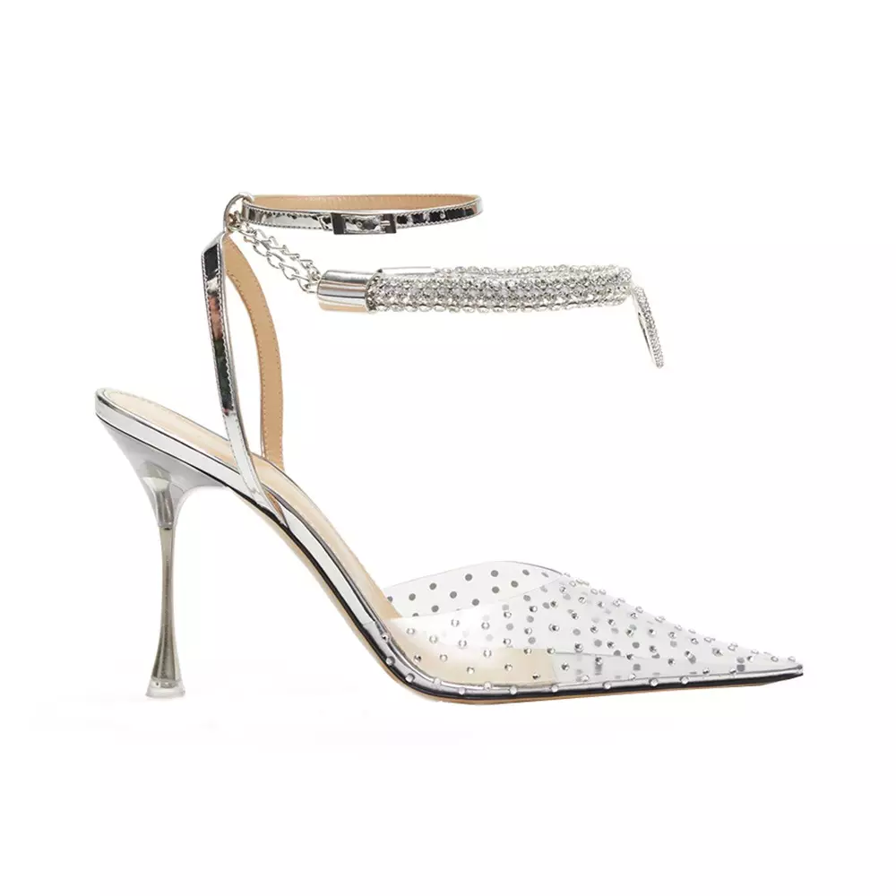 Jual Mach & Mach Mach & Mach Alexa 90 Pointed Toe PVC Crystalized Heels ...