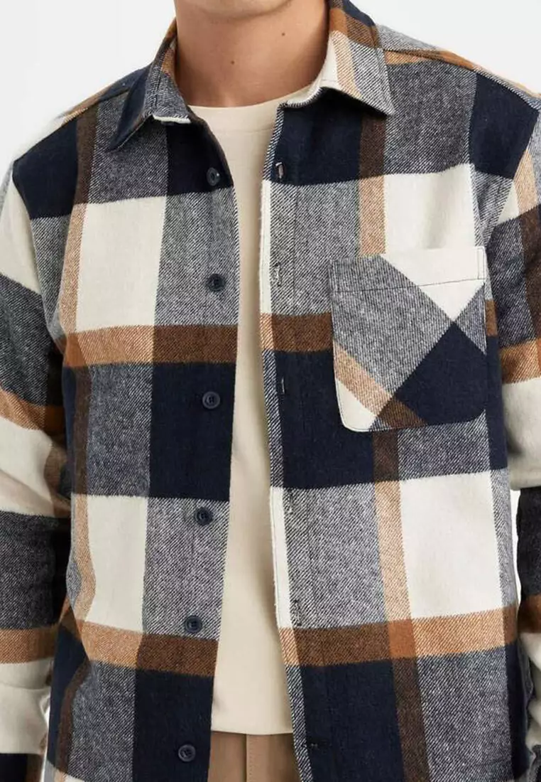 Buy DeFacto Checkered Overshirt 2025 Online | ZALORA