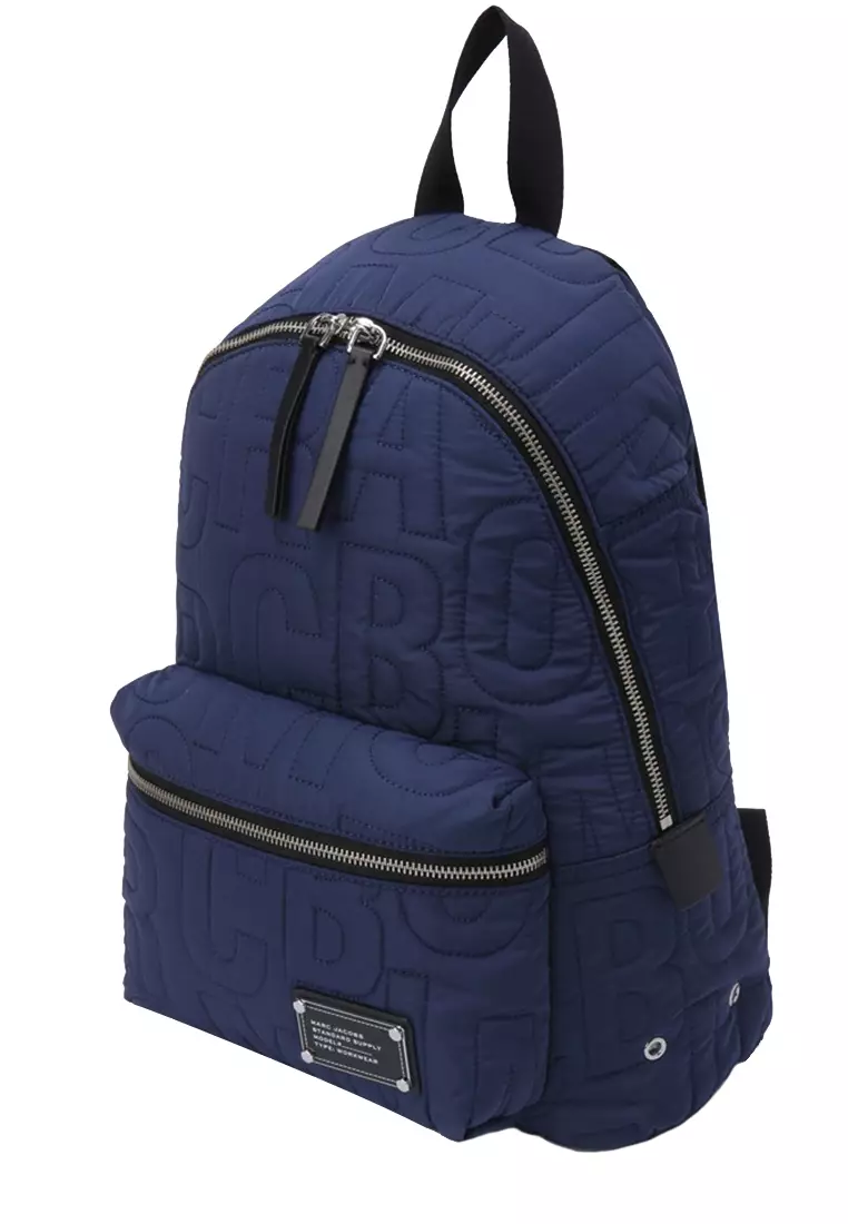 Buy Marc Jacobs Nylon Jumbled Logo Workwear Backpack Bag in Azure Blue ...