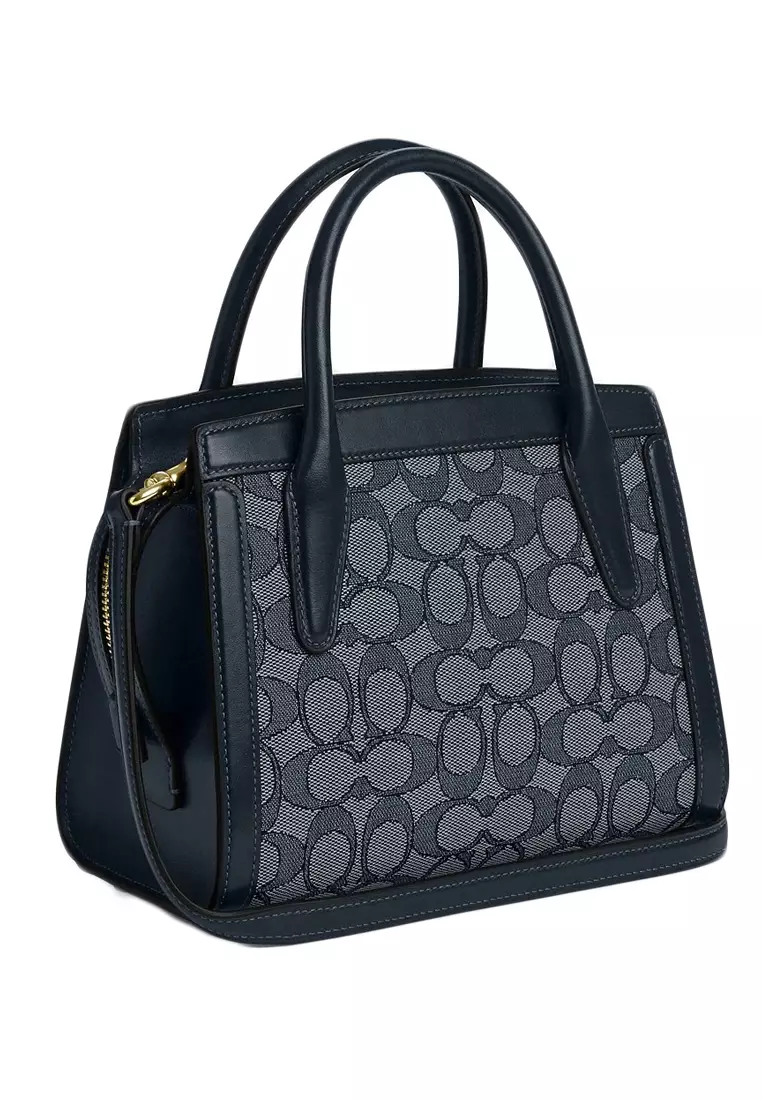Coach Andrea Carryall Bag In Signature Jacquard - Navy 2025 | Buy Coach ...