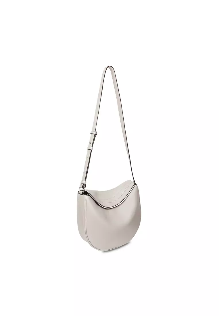 Samuel Ashley Cally Leather Crossbody Bag - Light Grey 2025 | Buy ...