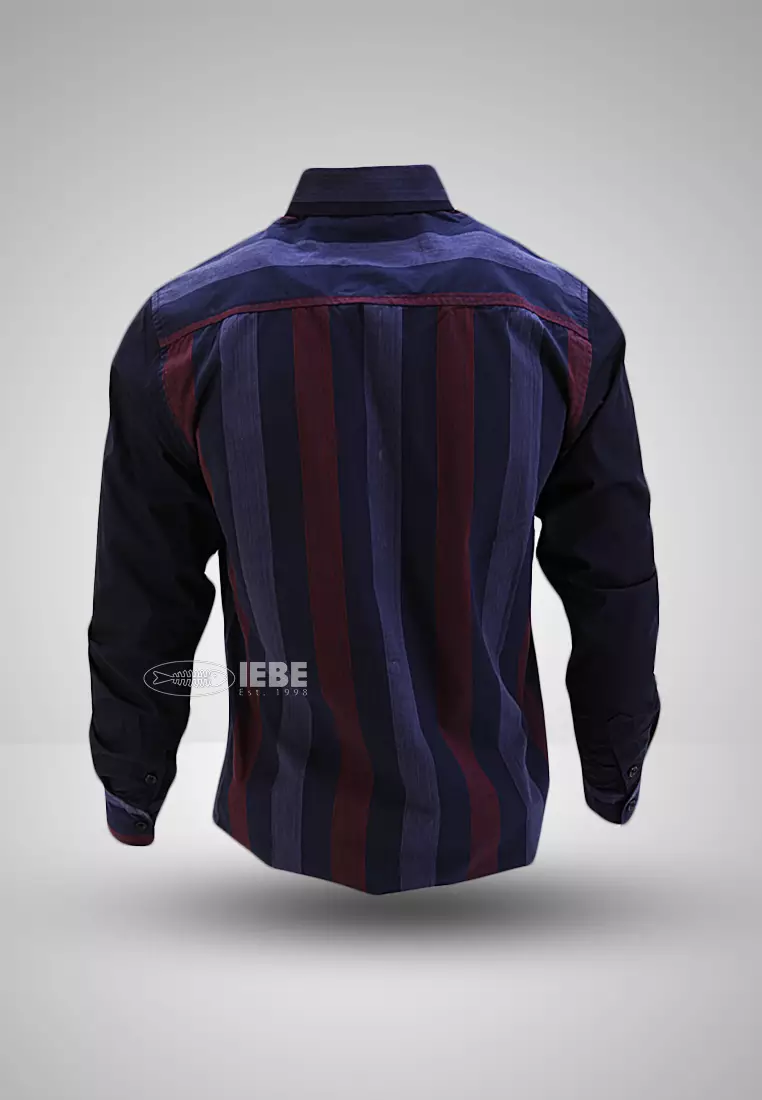 Jual IEBE Kemeja Pria Lengan Panjang IEBE Kasual B3AH8007 Original 2024 ...