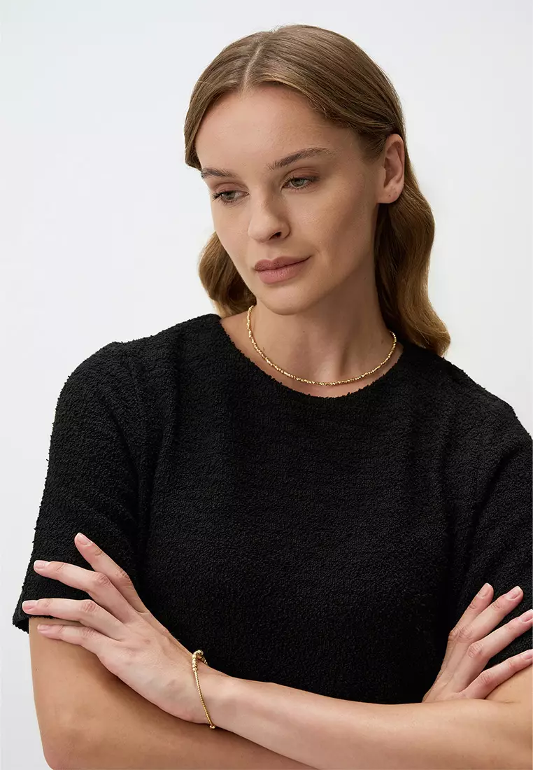 Buy Jimmy Key Jimmy Key Black Round Neck Short Sleeve Mini Dress 2025 ...