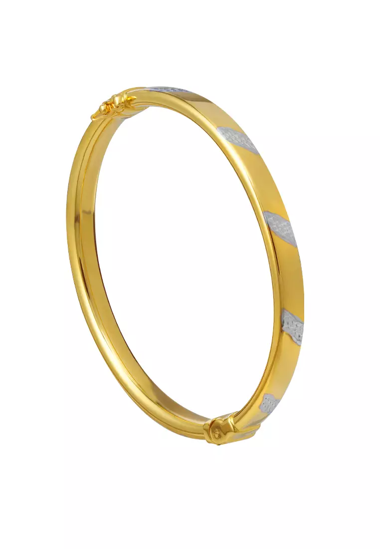 Buy TOMEI TOMEI Dual-Tone Simplicity Bangle, Yellow Gold 916 2026 ...