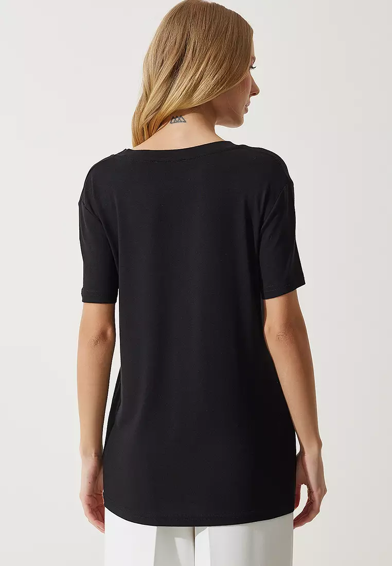 Buy Happiness Istanbul Basic V Neck Tee 2025 Online | ZALORA