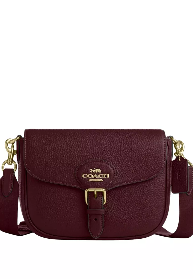 Buy Coach Amelia Saddle Bag - Merlot 2025 Online | ZALORA