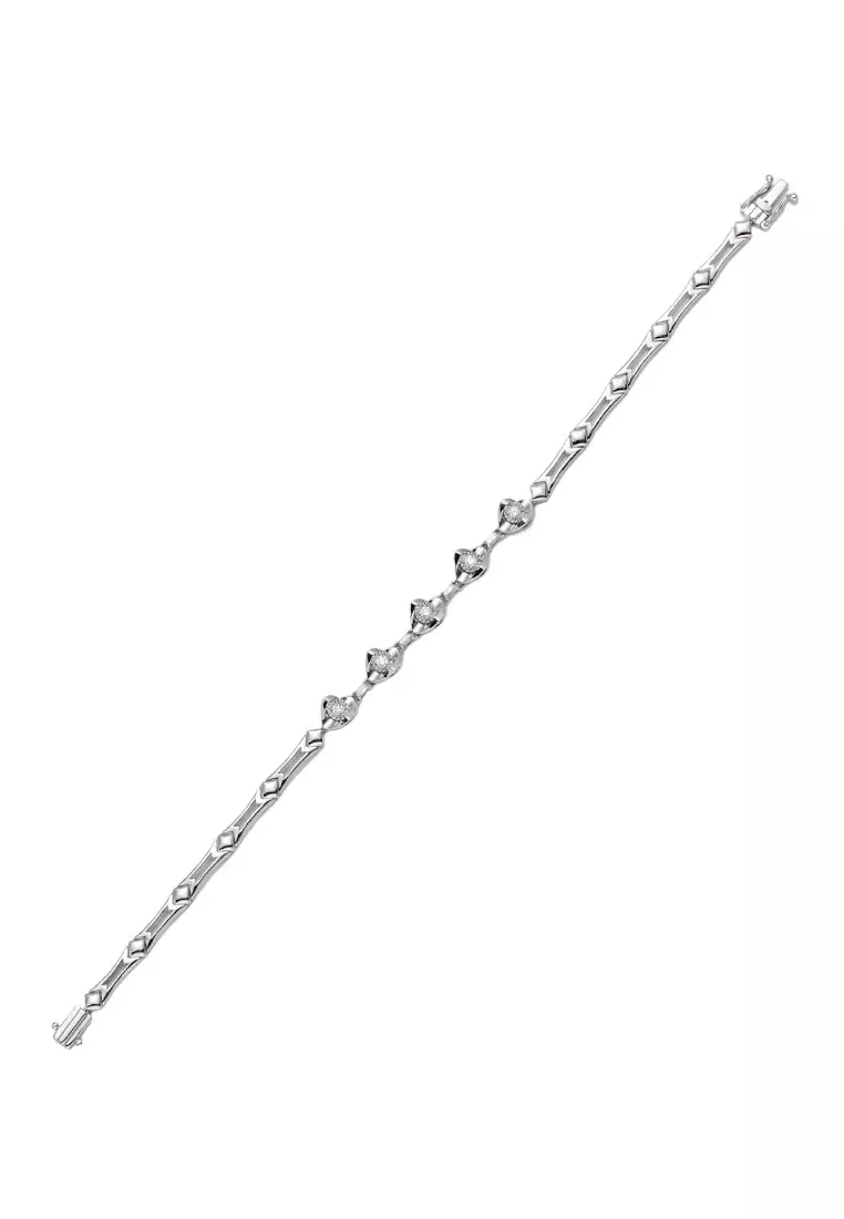 Buy LITZ LITZ 18K White Gold Diamond Bracelet SJ-BD2264 Online | ZALORA ...