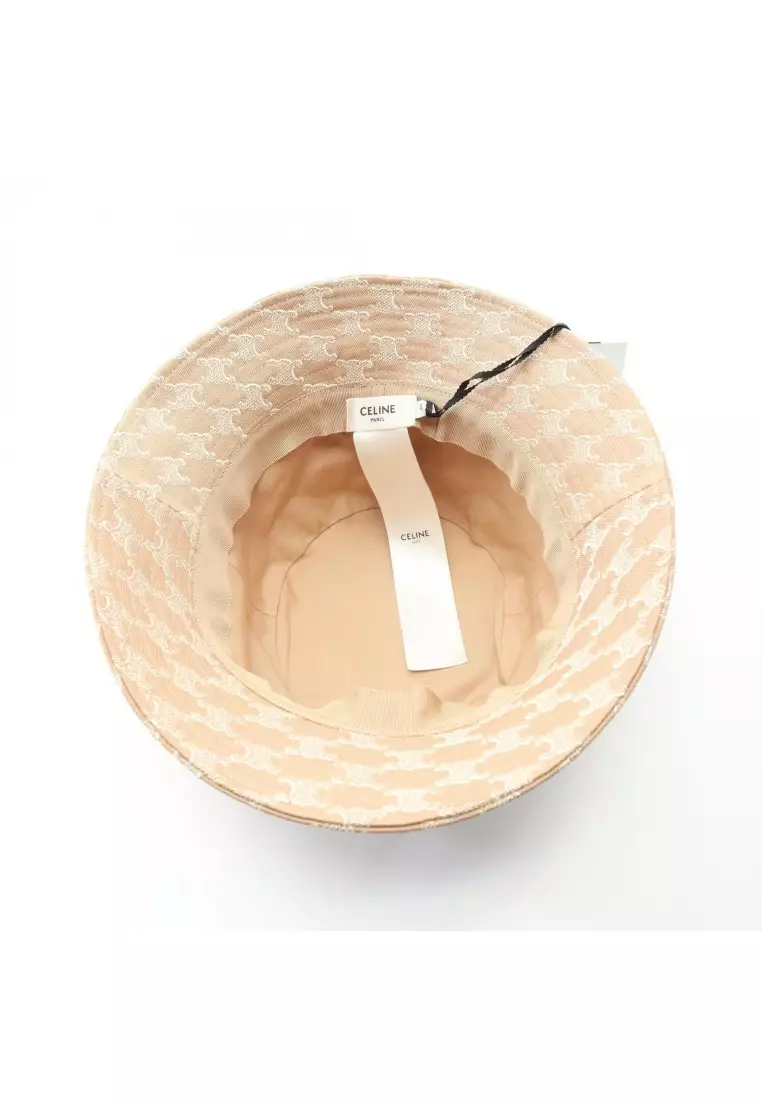 Buy Celine Pre-Loved Celine Triomphe bucket hat hat others cotton pink ...