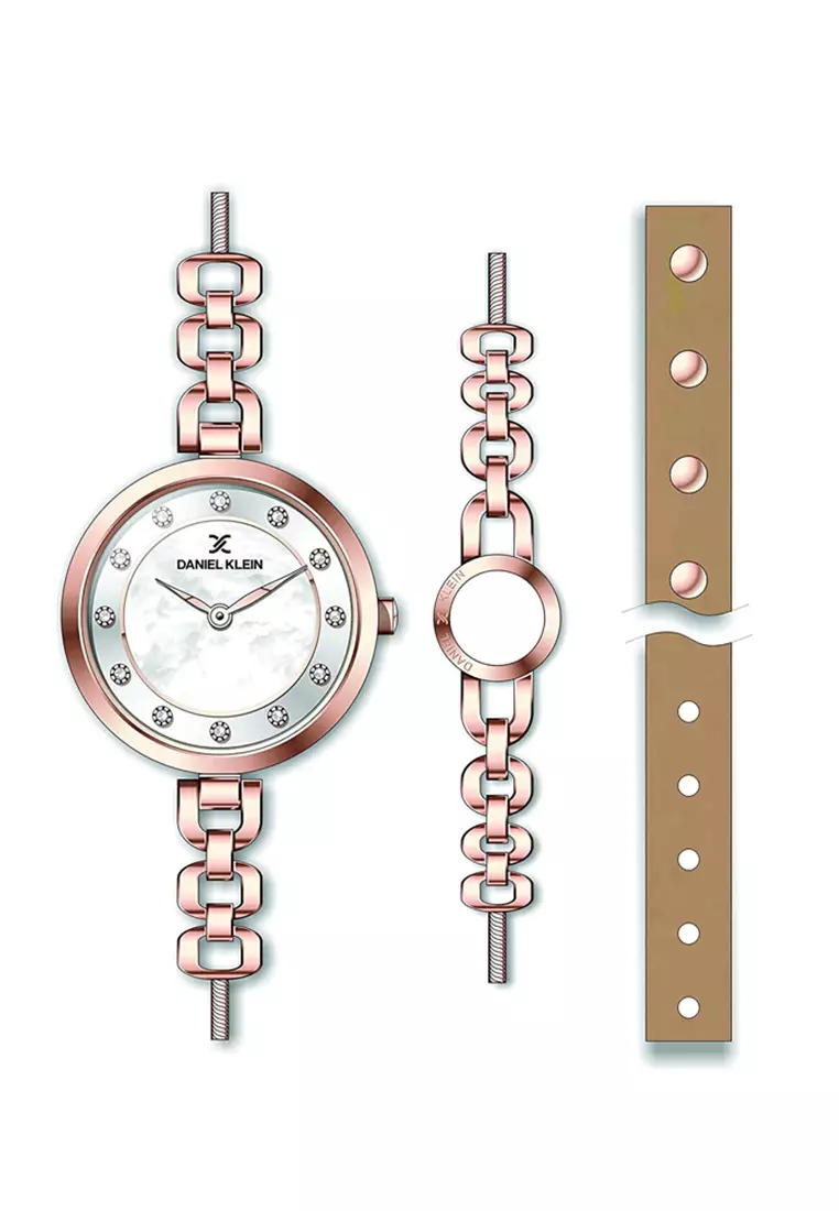 Jual Daniel Klein DANIEL KLEIN DK12211-3 ROSEGOLD WHITE Original 2024 ...