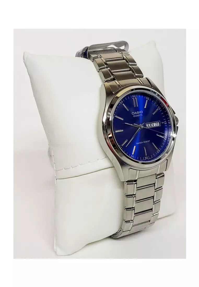 Buy Casio Mtp 1239d 2a Mens Analog Watch Blue Dial With Stainless Steel Strap Watch For Men