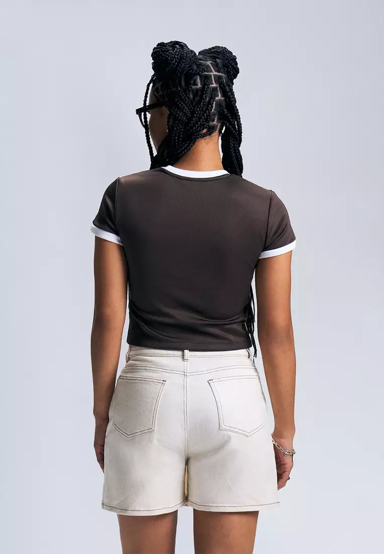 Buy OXGN Ringer Slim Cropped T-Shirt 2025 Online | ZALORA Philippines