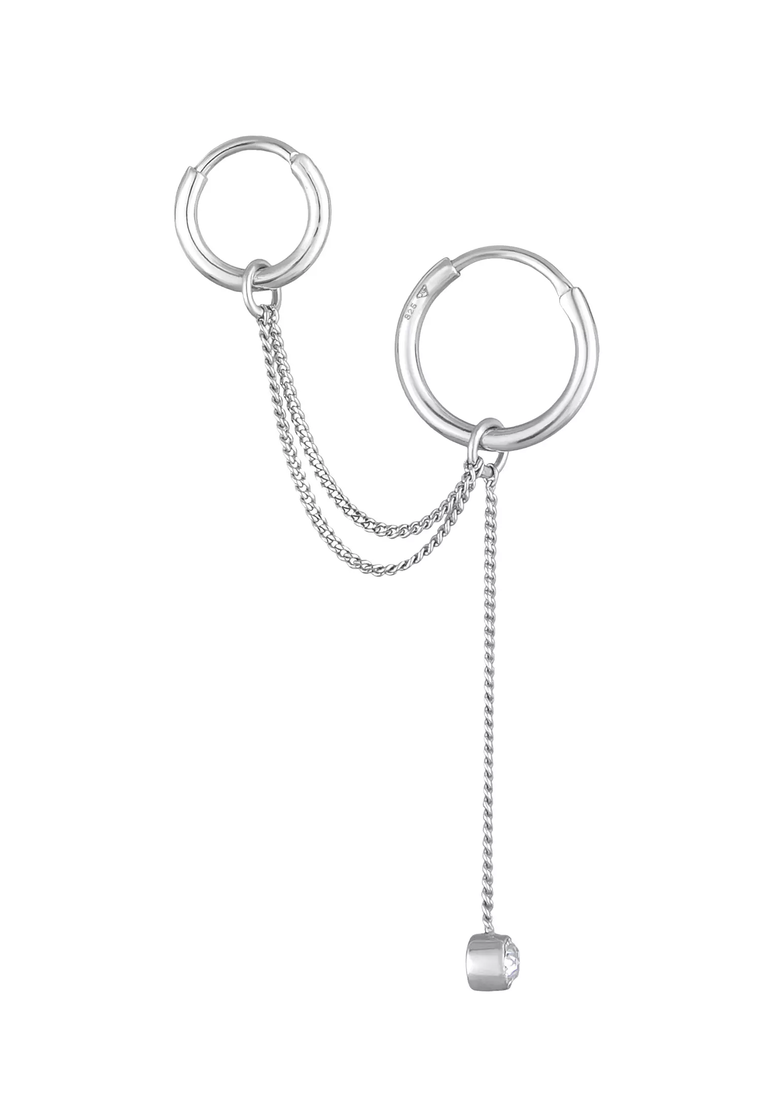 Buy ELLI GERMANY Swarovski® Crystal Draped Hoop Earrings – 925 Silver ...