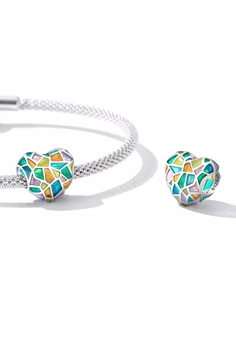 Buy 925 Signature Solid 925 Sterling Silver Catholic Stained Glass ...