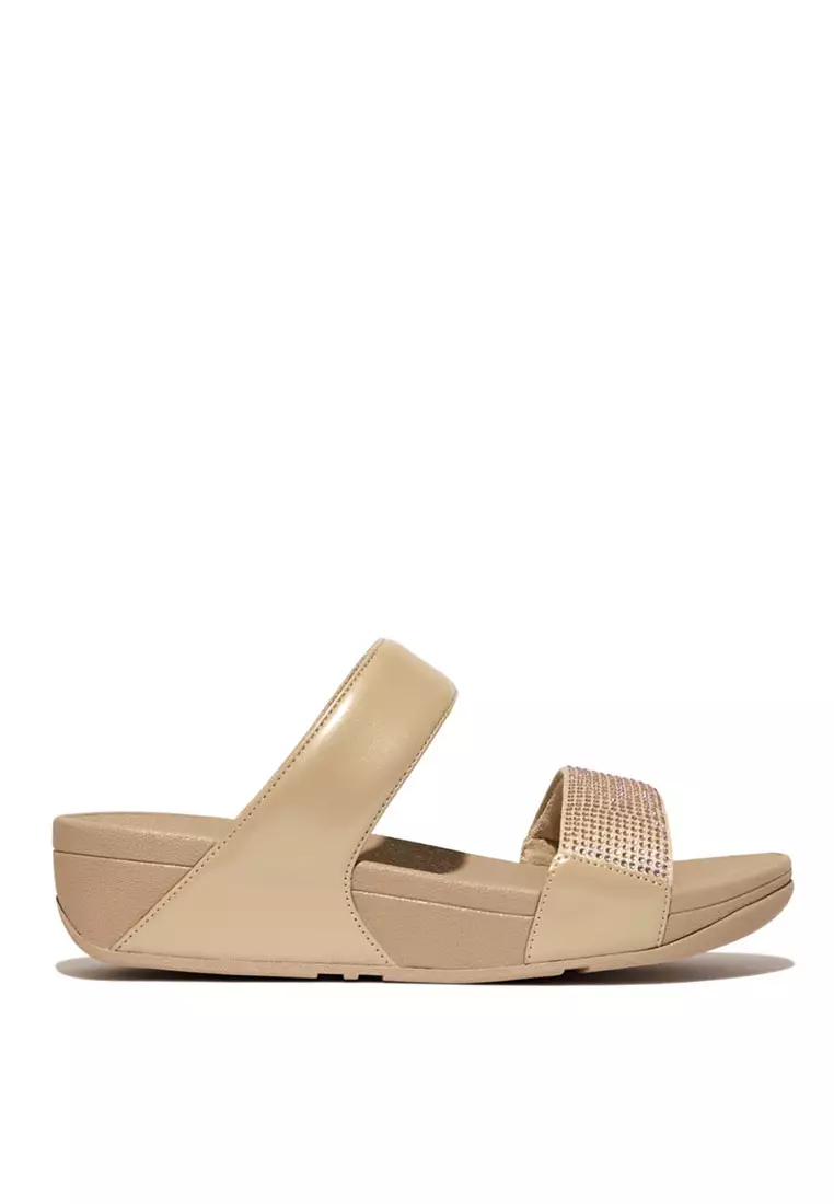 Buy Fitflop FitFlop LULU Crystal Embellished Slides - Latte Beige (EC4-A94) Online | ZALORA Malaysia