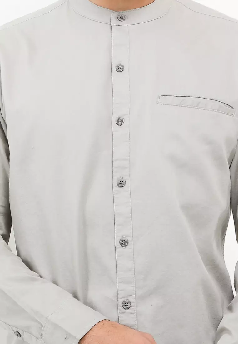 Jual TRIPLE TRIPLE Kemeja Panjang Slim Fit (LS MC 415) Grey Original ...