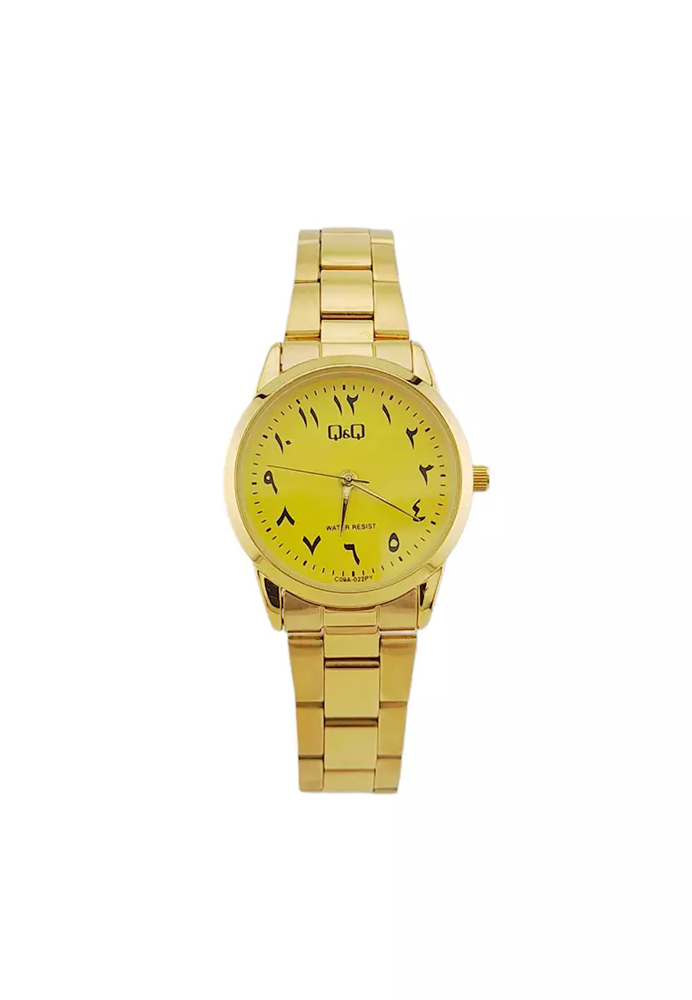 Buy Q&Q Watch By Citizen C09A-022PY Women Analog Watch with Gold Stainless Steel Strap Online ...