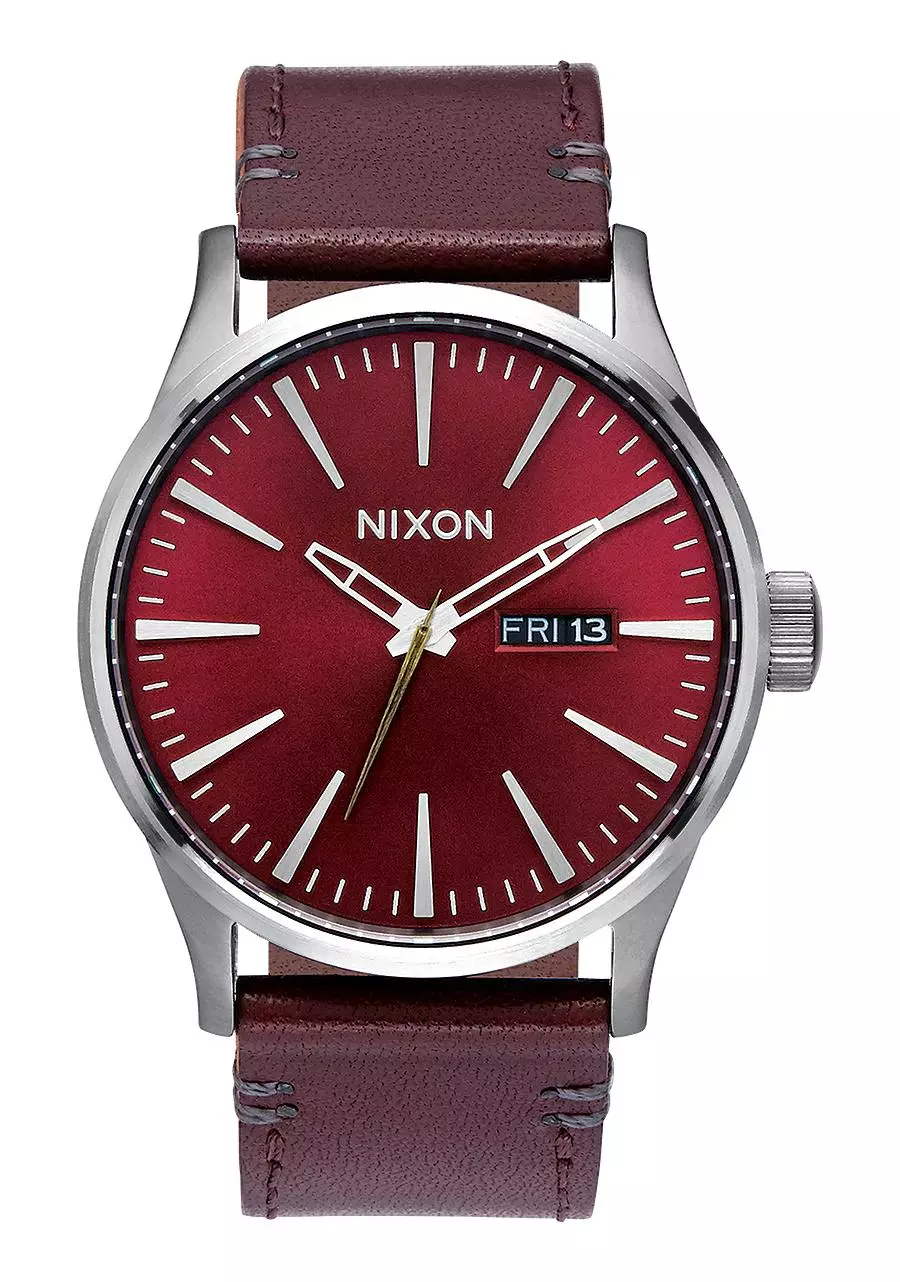 Jual NIXON SENTRY LEATHER GUNMETAL/DEEP BURGUNDY Original 2026 | ZALORA ...