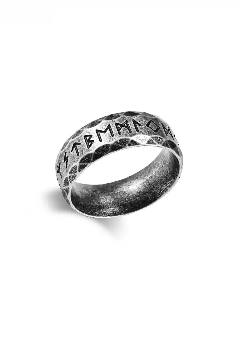 Buy HAPPY FRIDAYS Titanium Steel Stylish Runes Ring JW QF-JZ706 2025 ...
