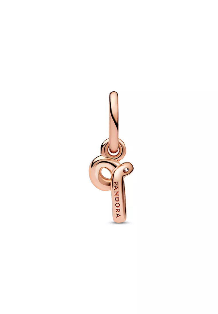 Buy Pandora Pandora 14K Rose Gold Plated Letter p Script Alphabet ...