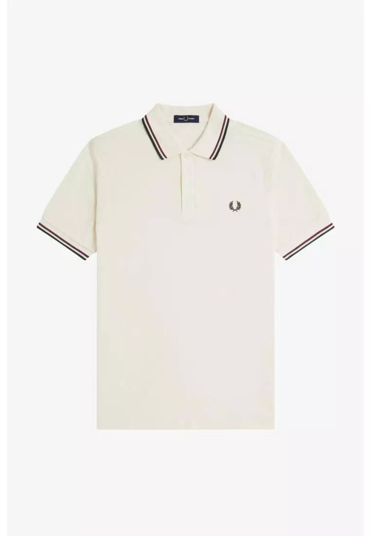 Buy Fred Perry Fred Perry M3600 Twin Tipped Fred Perry Shirt (Ecru ...