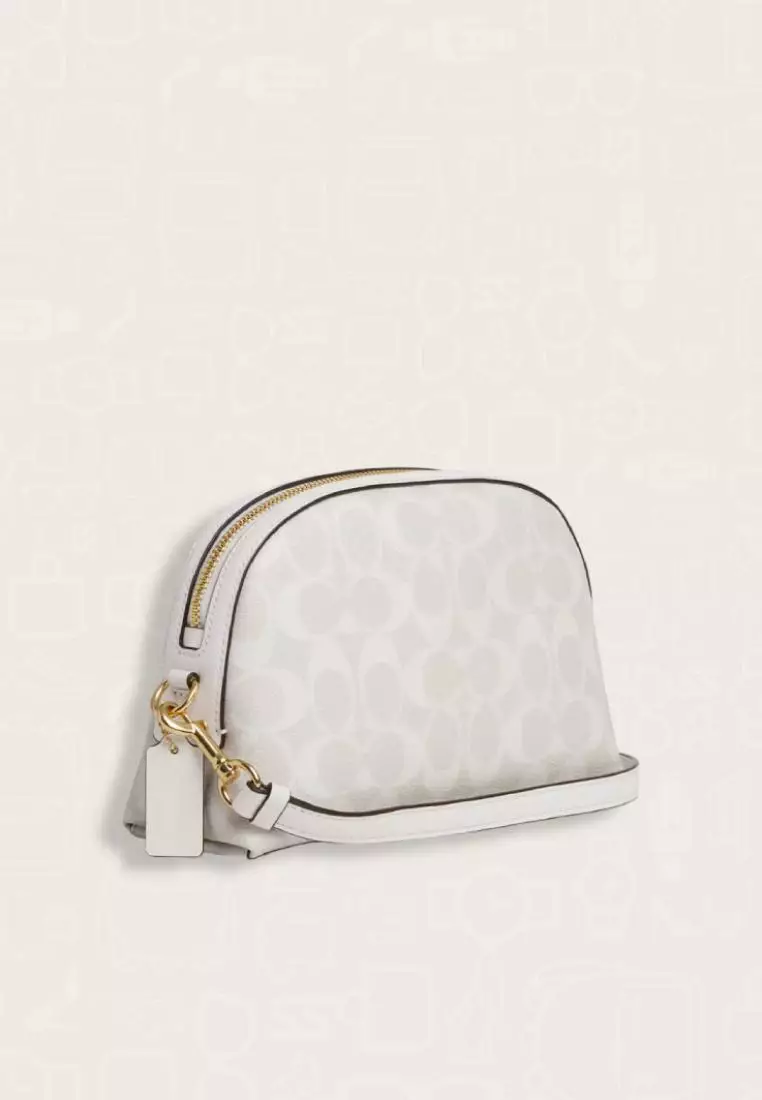 Jual COACH Coach Madi Crossbody In Signature Canvas Chalk Glacier White ...
