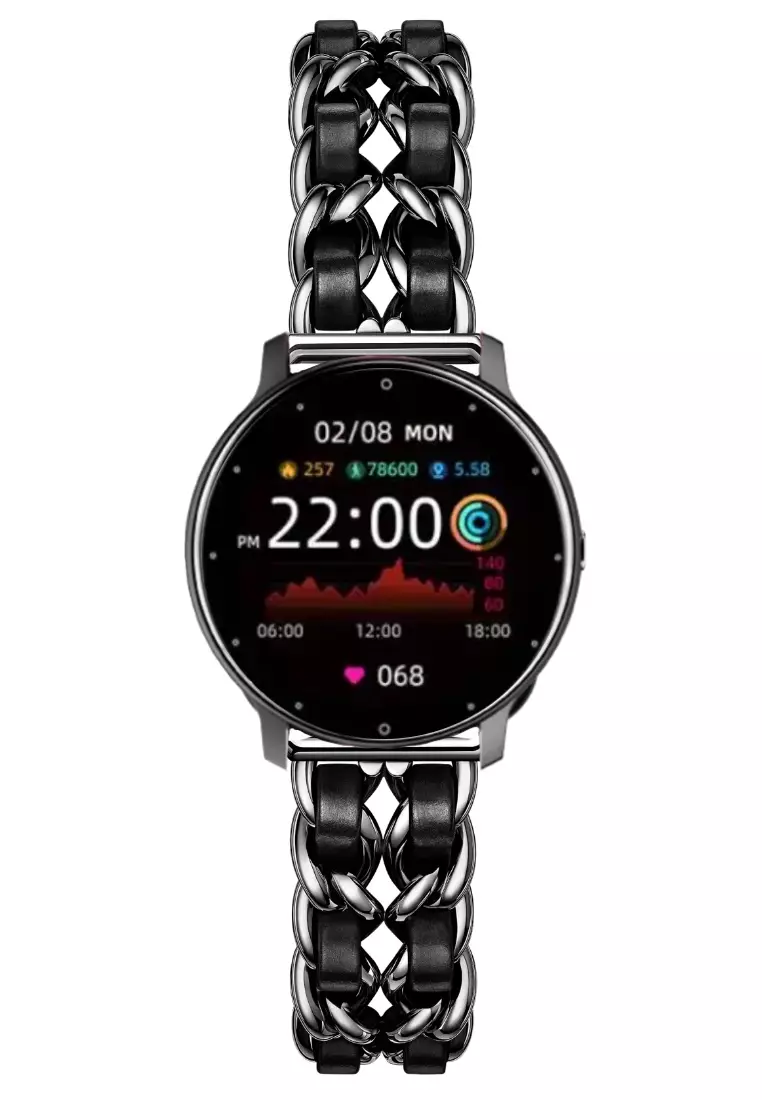 Buy EGLANTINE Only on Zalora - Ladies Smart Watch - Metal & Leather ...