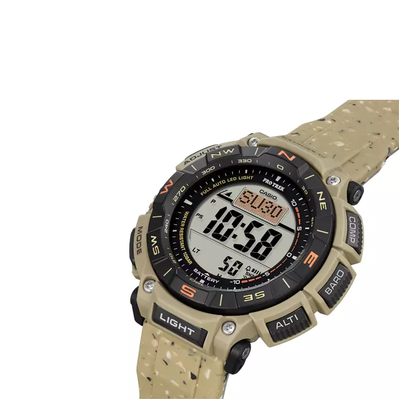 Jual Casio Jam Tangan Pria Casio Pro Trek PRG-340SC-5DR Tough Solar Digital Dial Brown Silicone ...