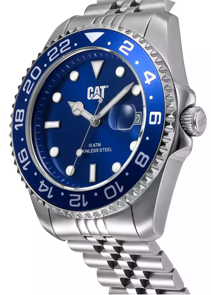 Jual Caterpillar Men AO.141.11.626 Stainless Steel Silver Blue Original ...