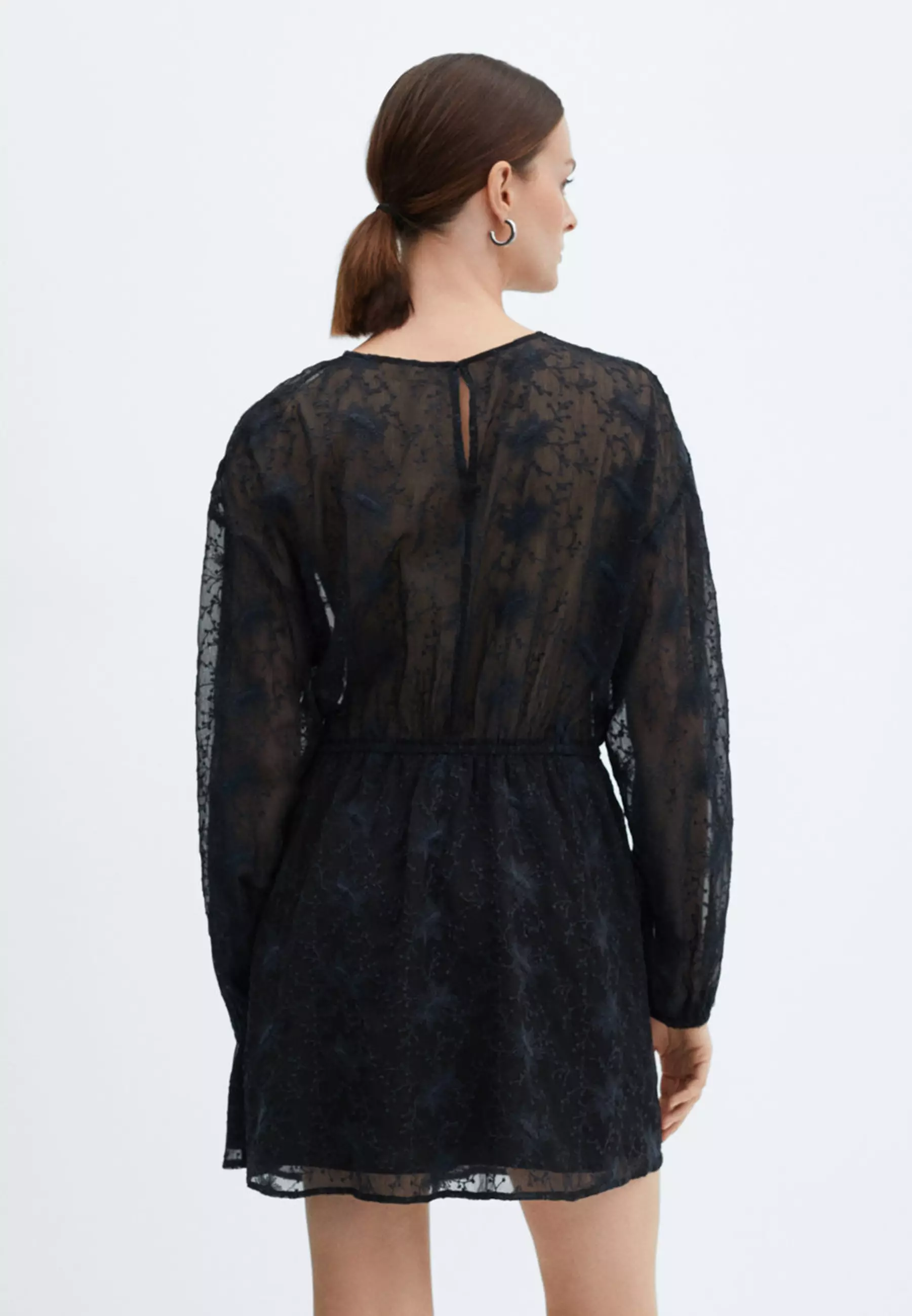 Jual Mango Puff-Sleeved Embroidered Dress Original 2024 | ZALORA ...