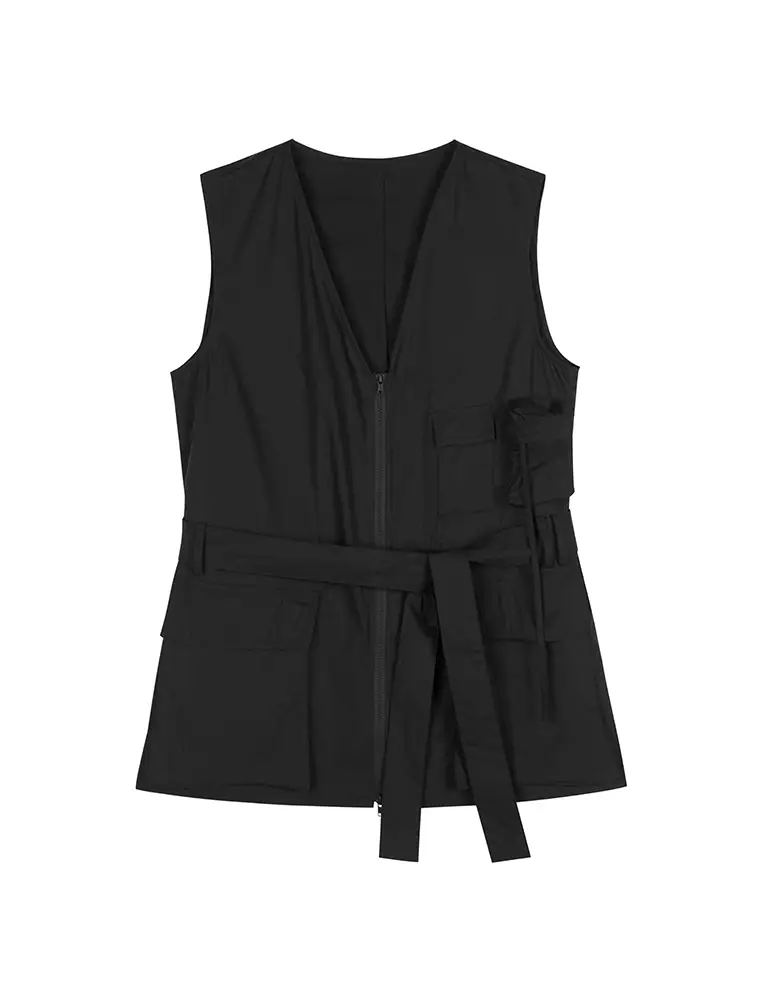 Buy Jnby V-Neck Utility Mid-Length Vest 2025 Online | ZALORA Philippines