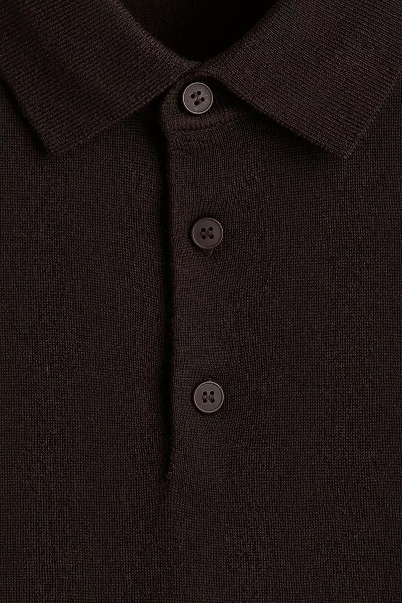 Buy H&M Regular Fit Merino Wool polo shirt 2025 Online | ZALORA