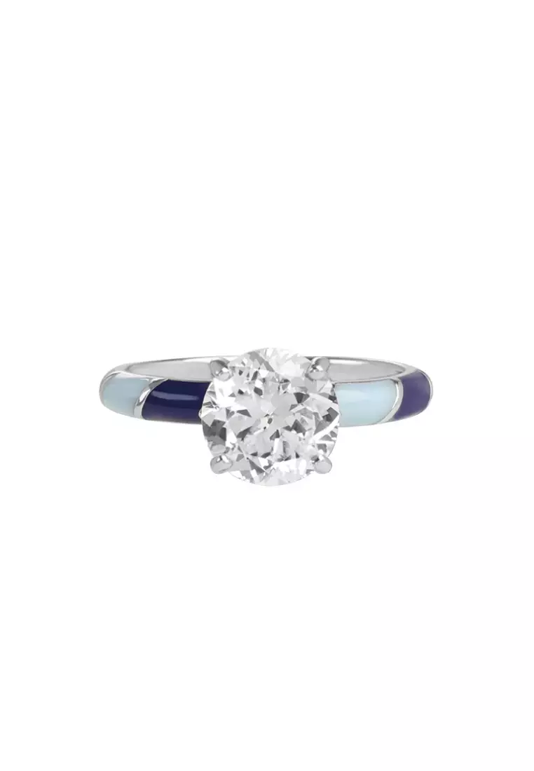 Buy Arte Madrid Color Me 120V Solitaire Twisted Ring - Navy x Light ...