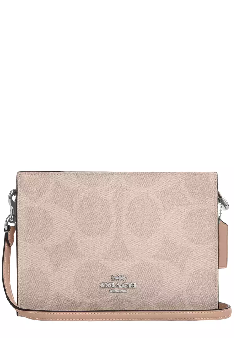 COACH Slim Crossbody Bag In Signature Canvas - Sand/ Taupe CAR12 2026 ...