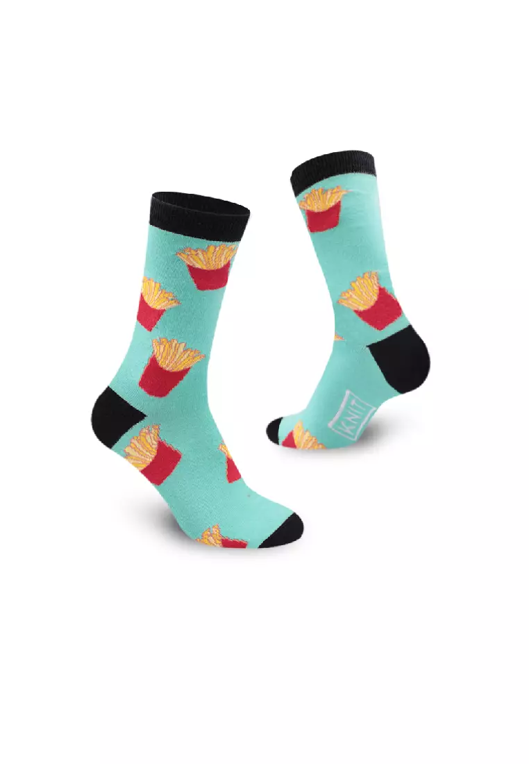 Buy Knit Knit Men's French Fries Cotton Light Performance Crew Socks 1 ...