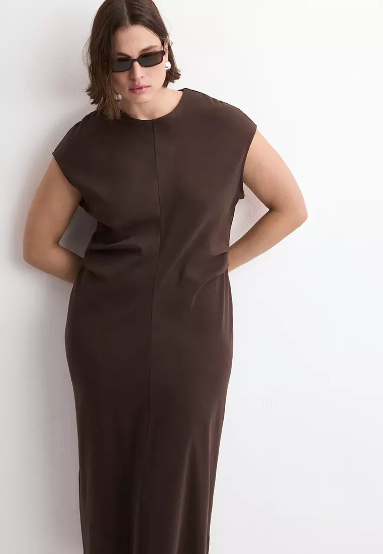 Buy Mango Midi-Dress With Draped Detail Online | ZALORA Malaysia