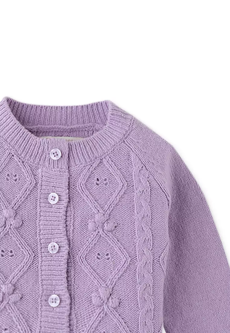 Buy Gingersnaps Baby Girls Cable Knit Cardigan With Popcorn Detail 2026 ...