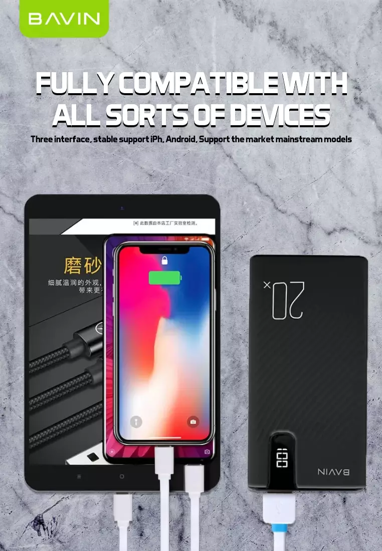 Buy BAVIN 32cm USB 3 In 1 Quick Charging Cable Flexible Flat Cable Wire ...