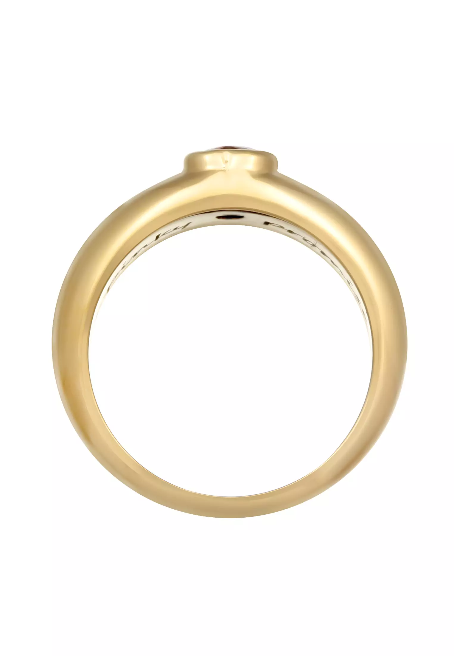 Buy ELLI GERMANY Ruby Red Zirconia Heart Signet Ring – Gold-Plated ...