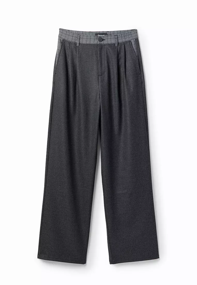 Jual Desigual Desigual Woman Straight houndstooth trousers. Original ...