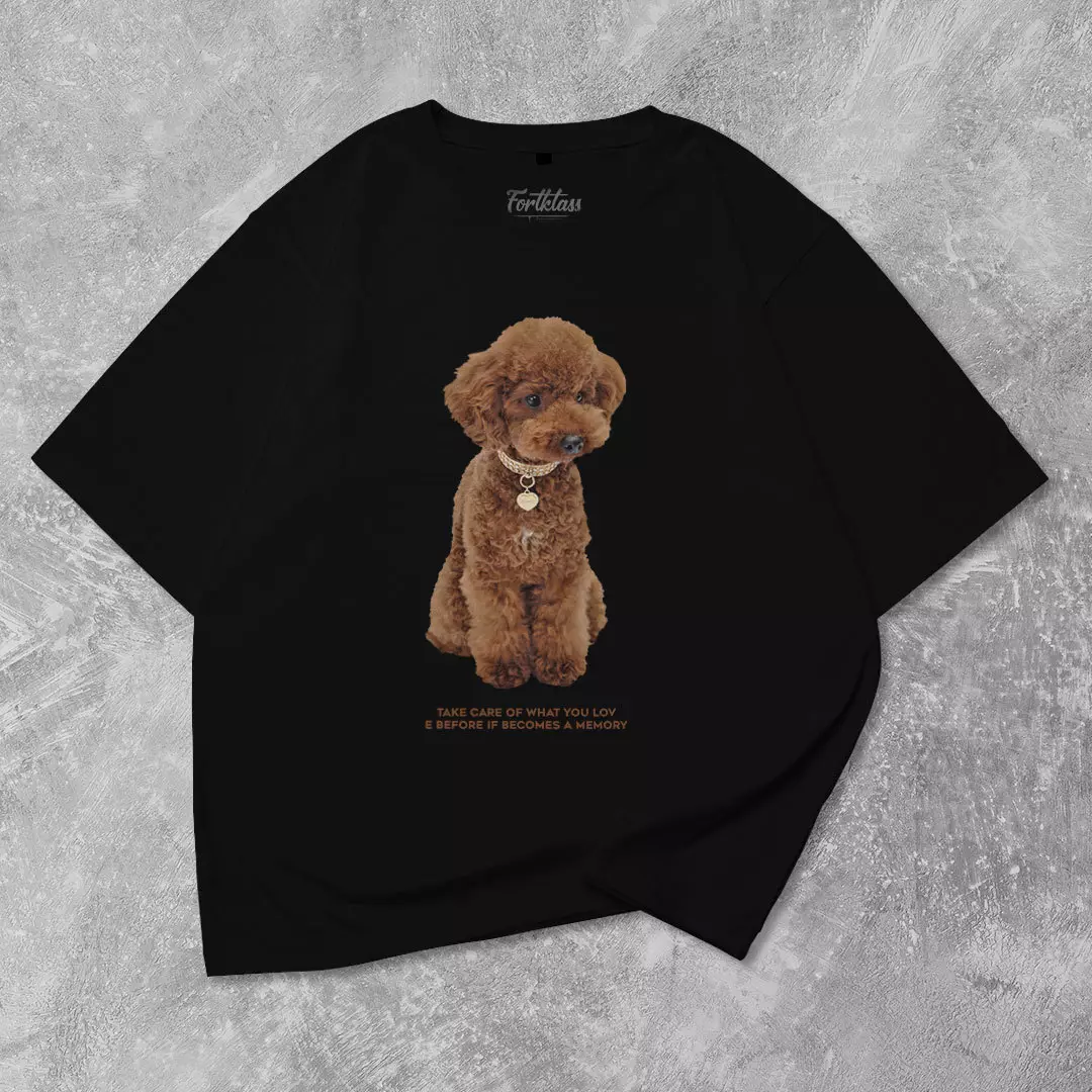Jual Fortklass FortKlass Kaos Dog Beige Polos Oversize T-Shirt Cowok ...