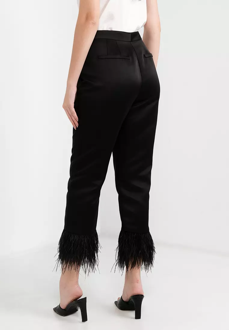 Buy kate spade new york Satin Feather Trim Pants (cv) 2025 Online | ZALORA
