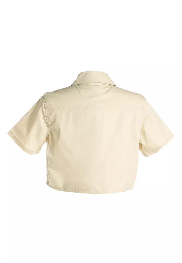 Buy London Rag Flap Pocket Poplin Cargo Jacket in Cream 2025 Online ...