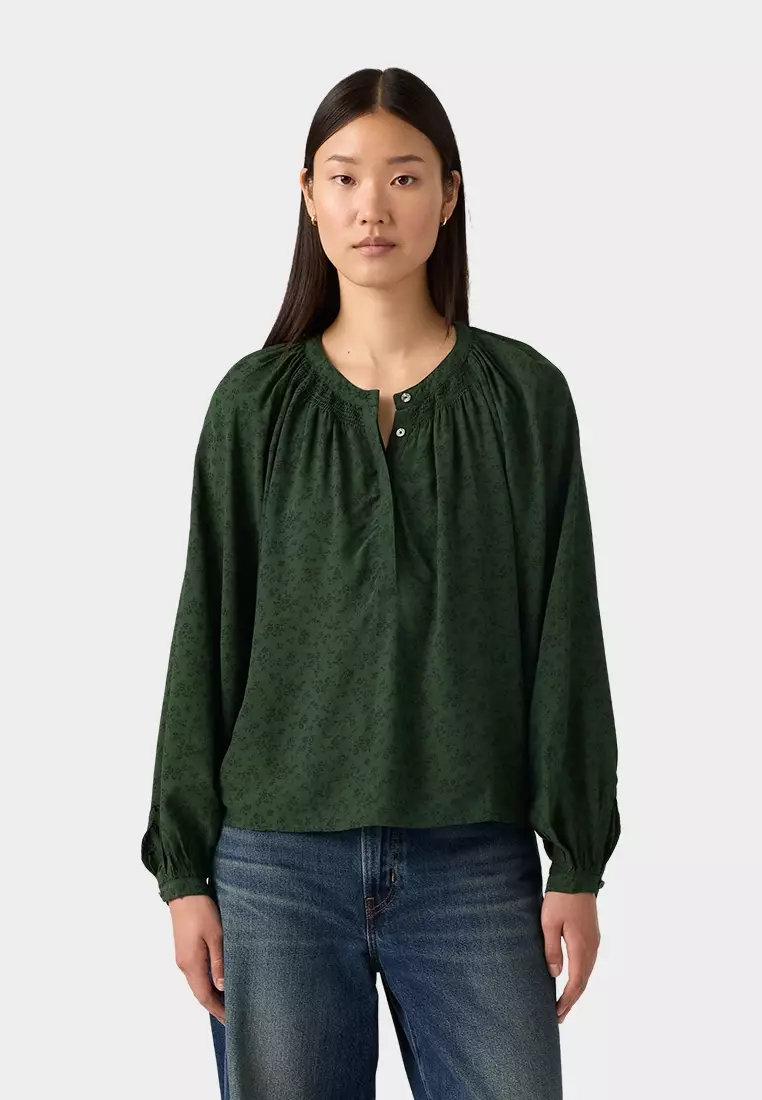 Buy Levi's Women's Estelle Long-Sleeve Blouse 004H2-0002 2026 Online ...