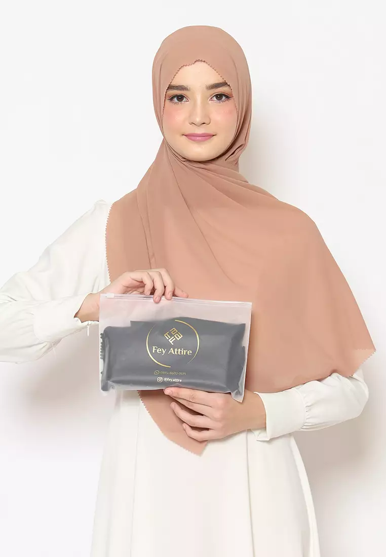 Jual FEY ATTIRE Nura Pashmina - Mocca Original 2024 | ZALORA Indonesia